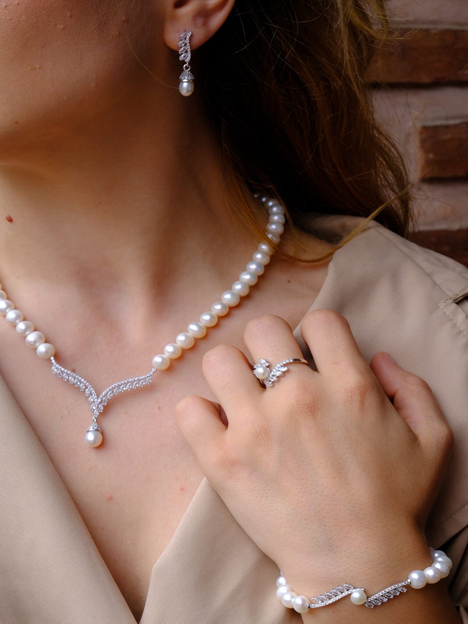 Gümüş Doğal Gerçek İnci Kolye - ES-S1709 - Eslem İnci Kuyumculuk